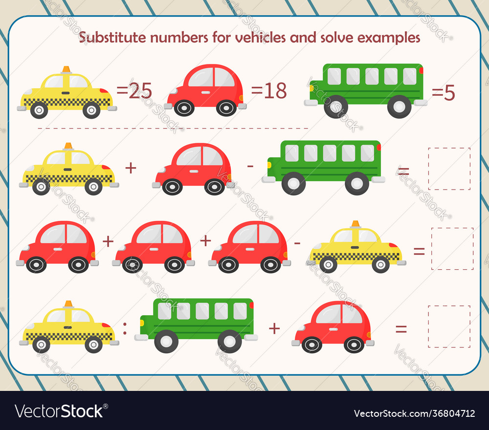 Math game for children Royalty Free Vector Image