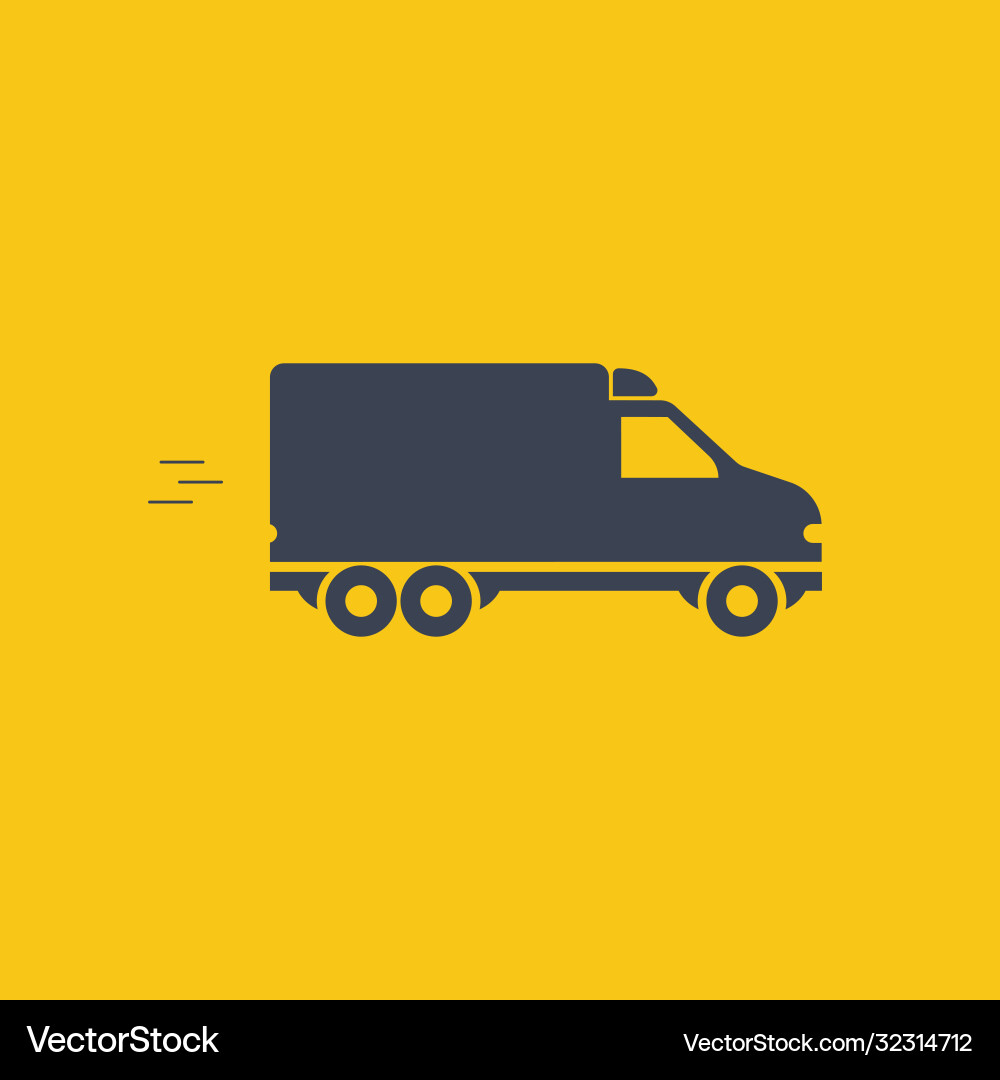 Mini van transport car symbol in flat simple Vector Image