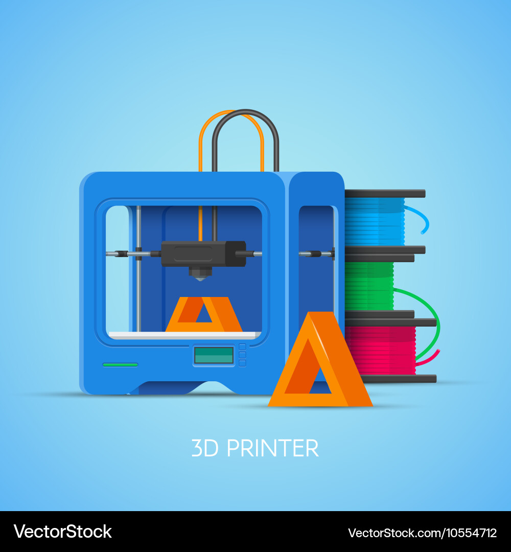 Vector 3d Printer 3d Printing Vector Art & Graphics | Freevector.com