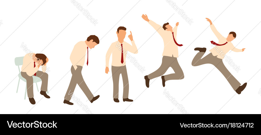 Set characters poses businessman is under stress Vector Image