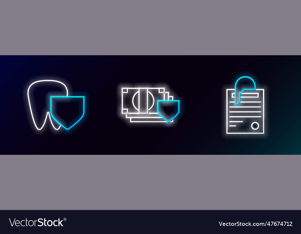 Set line file document and paper clip tooth Vector Image Set line file document and paper clip tooth Vector Image