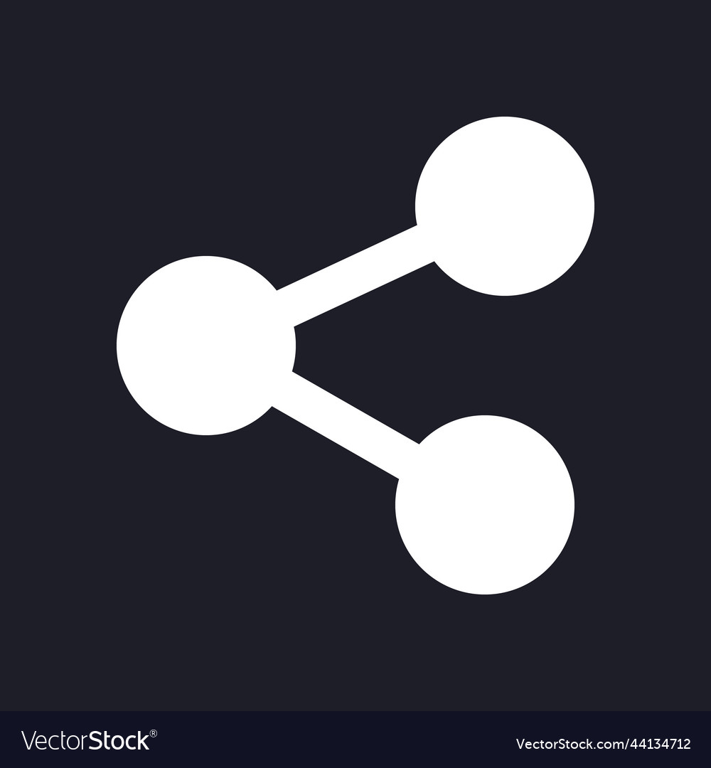 Share dark mode glyph ui icon Royalty Free Vector Image