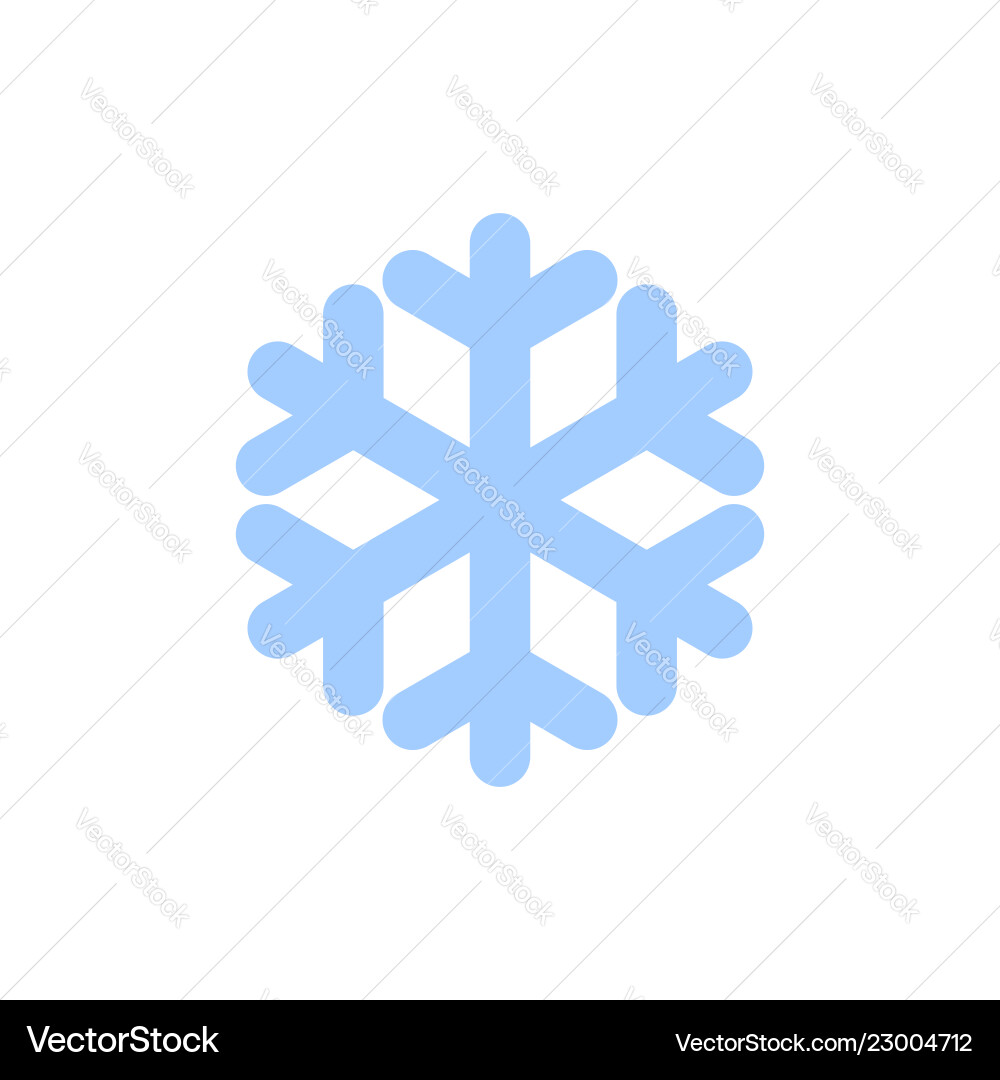Snowflake icon blue silhouette snow flake sign Vector Image