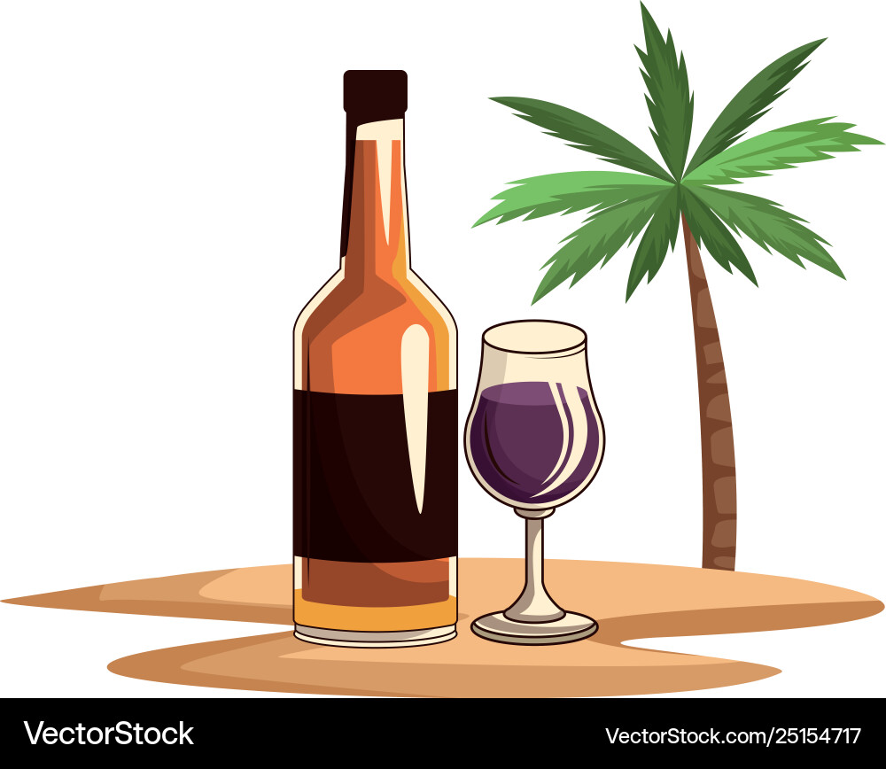 Alcoholic drinks beverages cartoon Royalty Free Vector Image