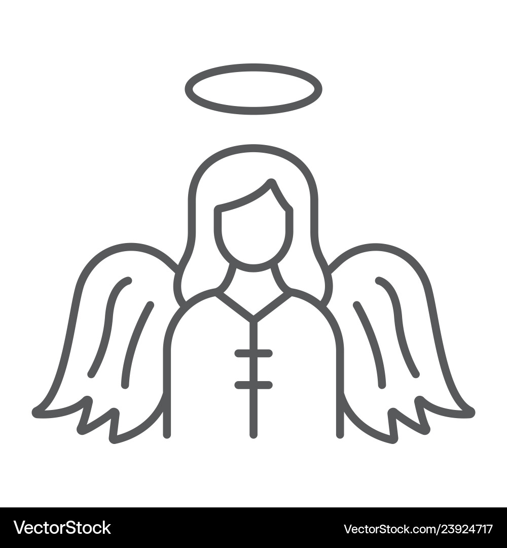 Angel thin line icon religion and heaven Vector Image