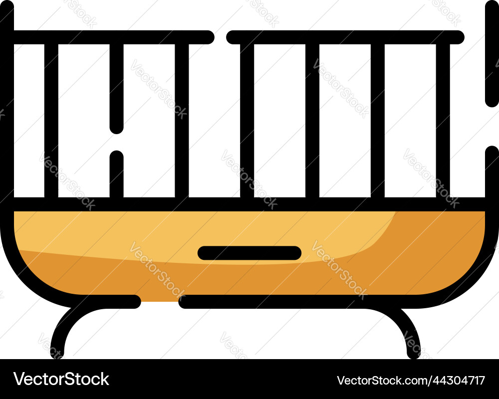Baby crib on a white background Royalty Free Vector Image