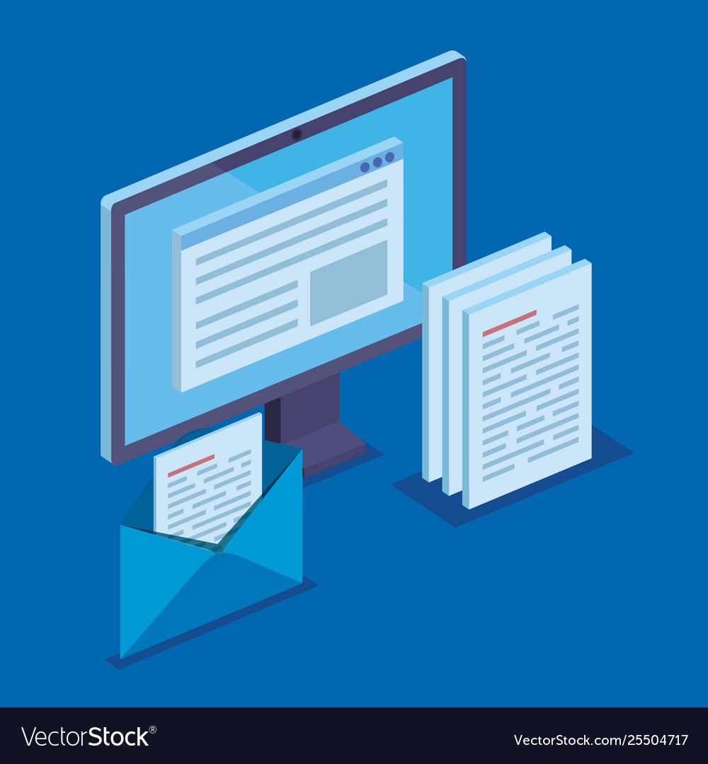 Computer technology with digital documents Vector Image