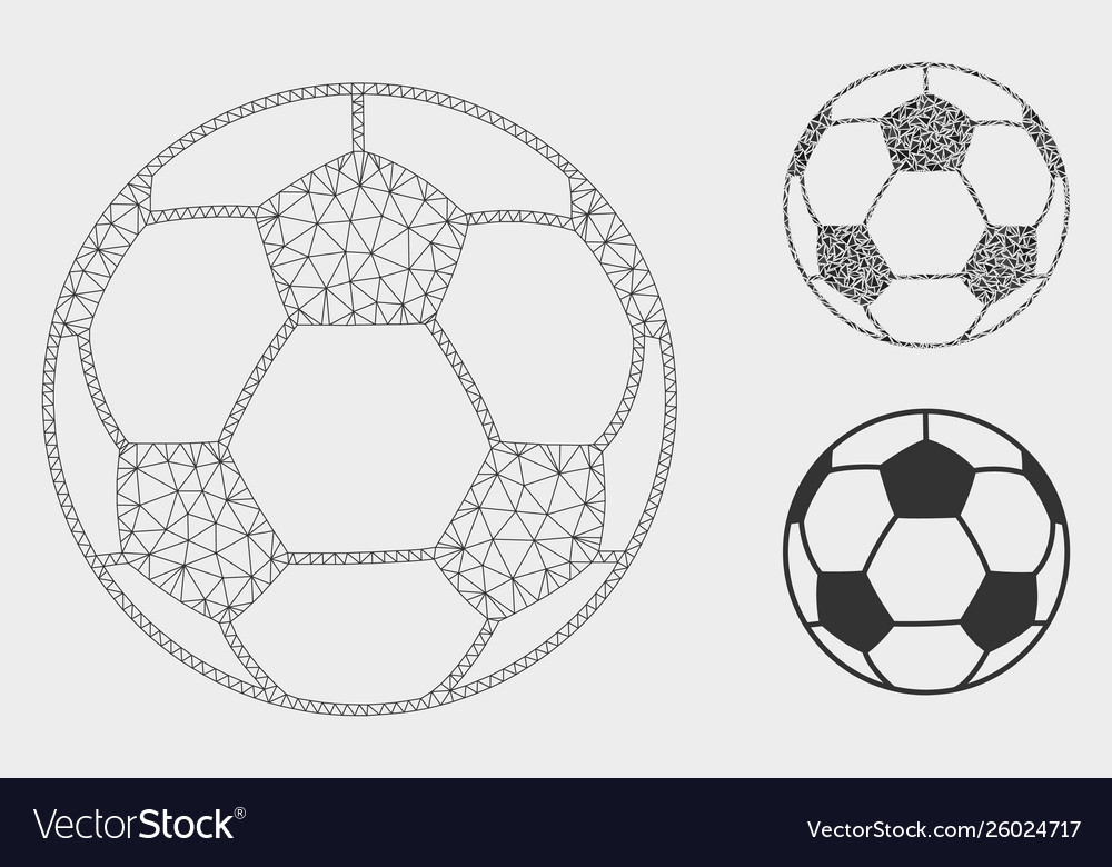 Football ball mesh wire frame model Royalty Free Vector Football ball mesh wire frame model Royalty Free Vector