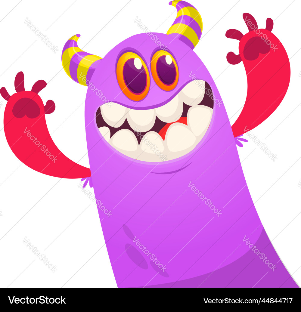 Funny cartoon monster halloween Royalty Free Vector Image