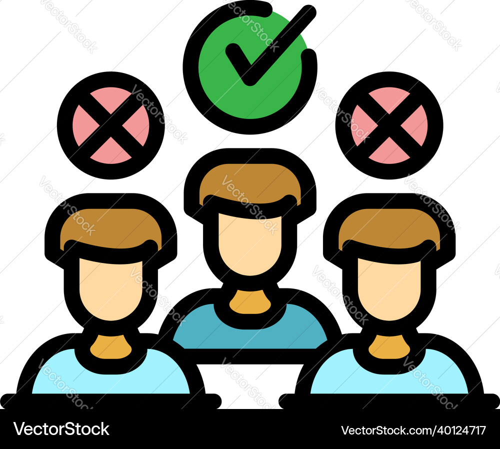 Group agitation icon color outline Royalty Free Vector Image