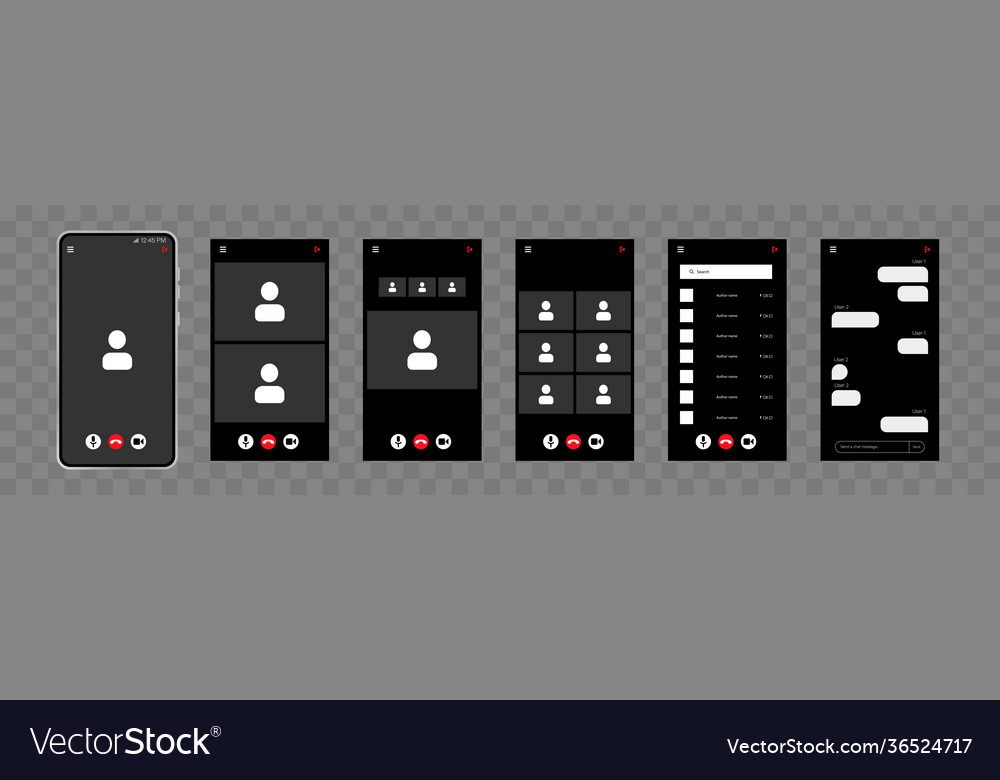 Group Video Meeting Ui Conference Calls Royalty Free Vector