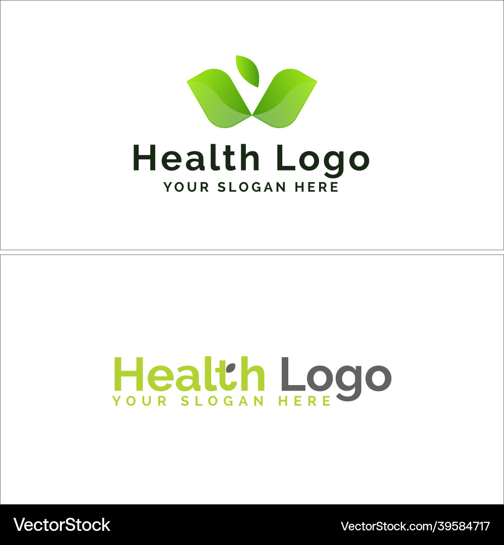 Health nature initial icon logo design Royalty Free Vector
