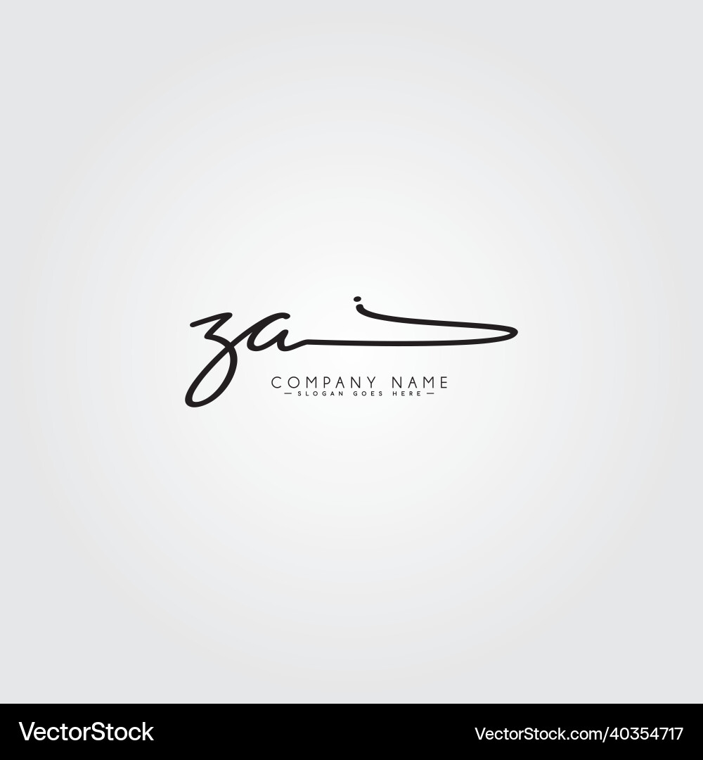Initial letter za logo - handwritten signature Vector Image