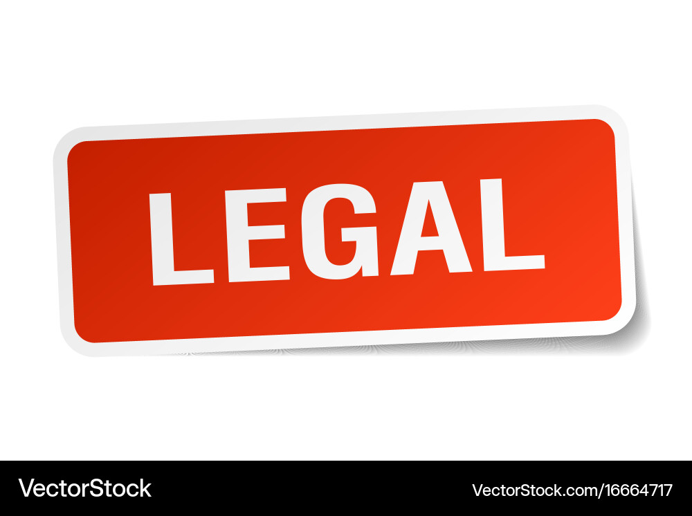 Legal square sticker on white Royalty Free Vector Image