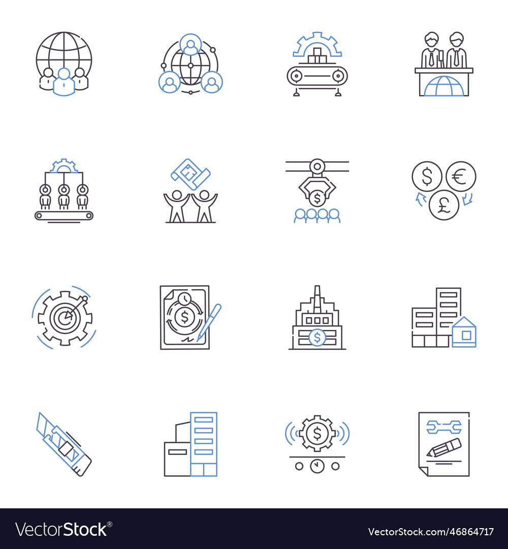 Market structure line icons collection oligopoly Vector Image Market structure line icons collection oligopoly Vector Image