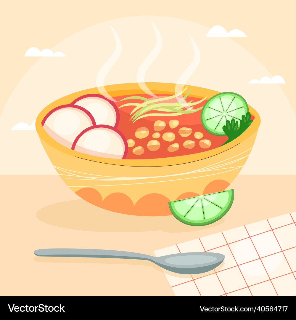Pozole in hand drawn style Royalty Free Vector Image