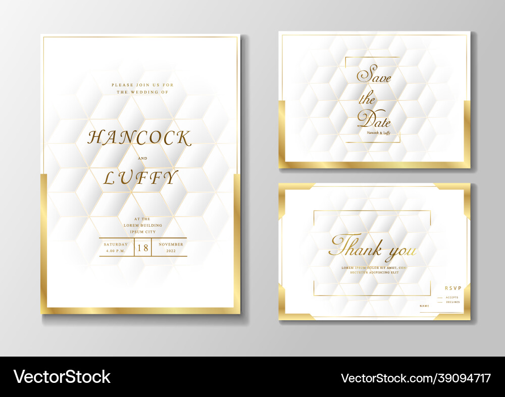 Premium white wedding invitation card Royalty Free Vector
