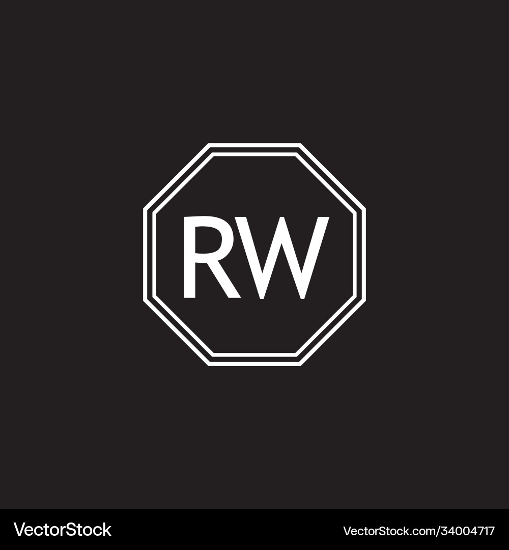 R w letter logo emblem design Royalty Free Vector Image