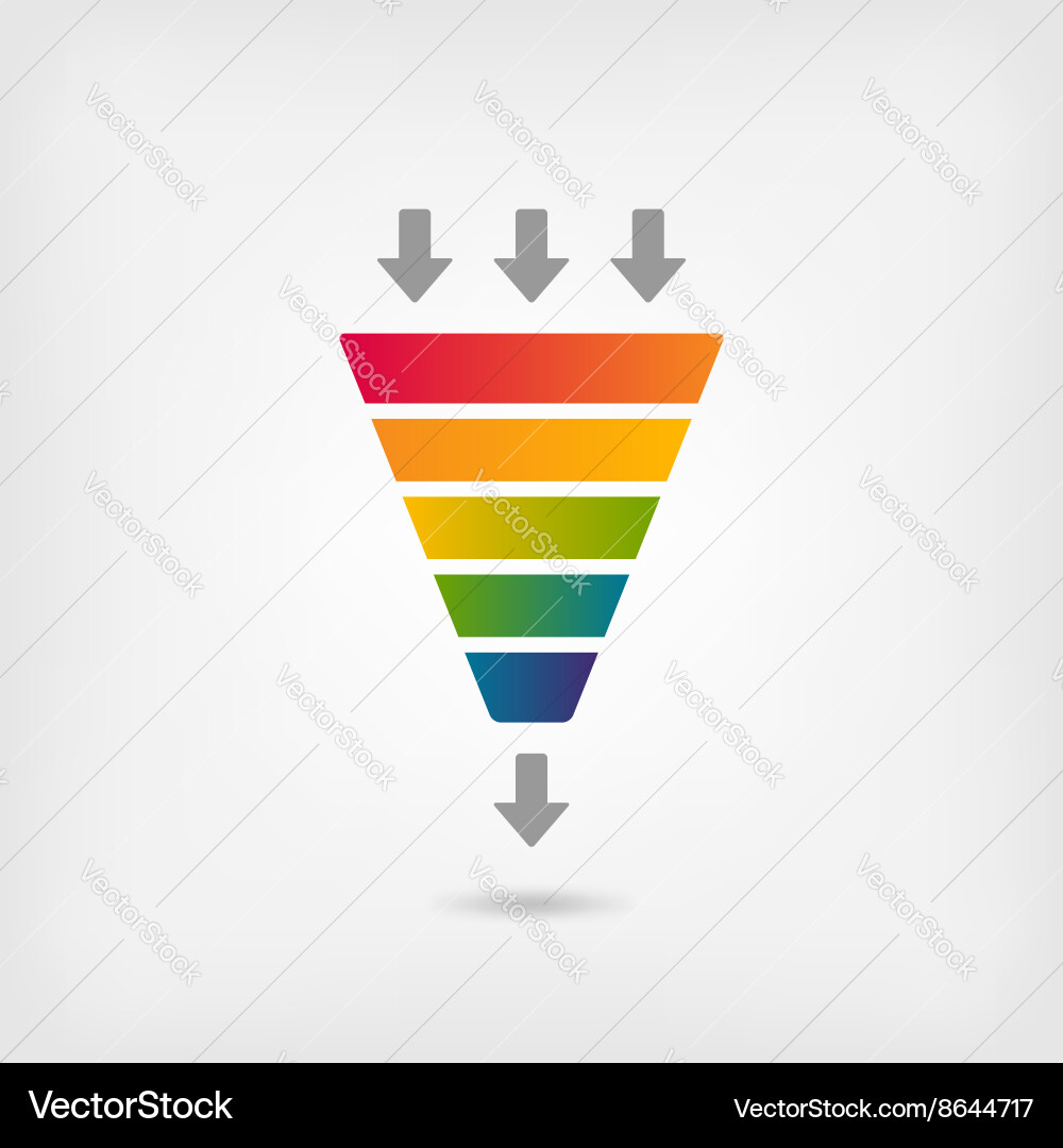 Rainbow color marketing funnel Royalty Free Vector Image