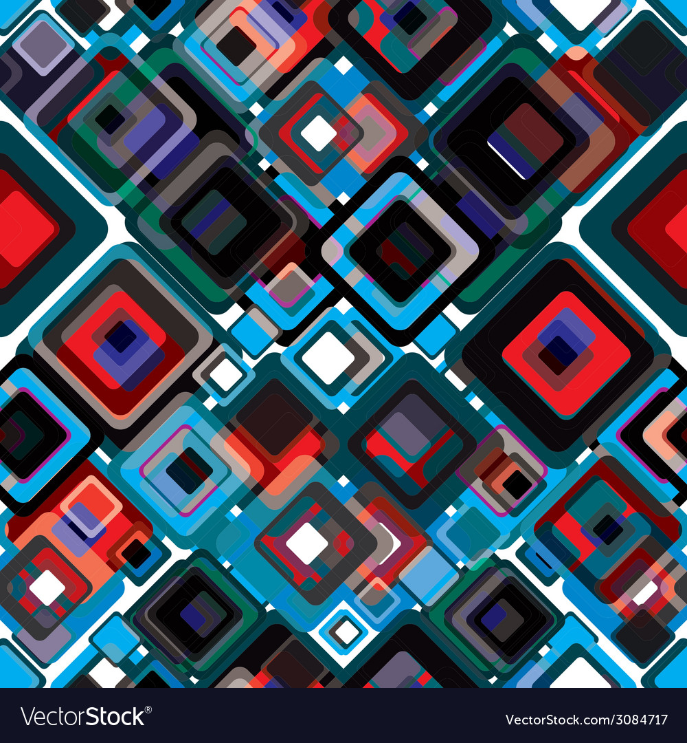 Rounded squares seamless pattern Royalty Free Vector Image