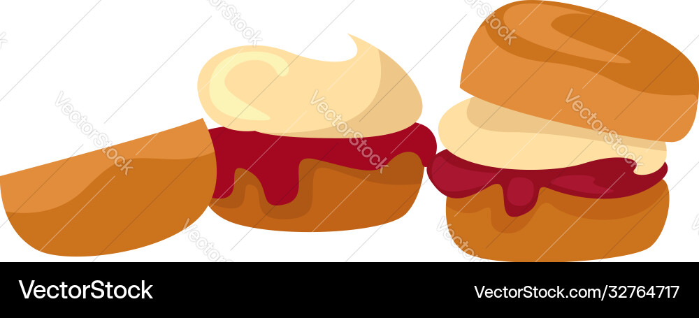 Scones food on white background Royalty Free Vector Image