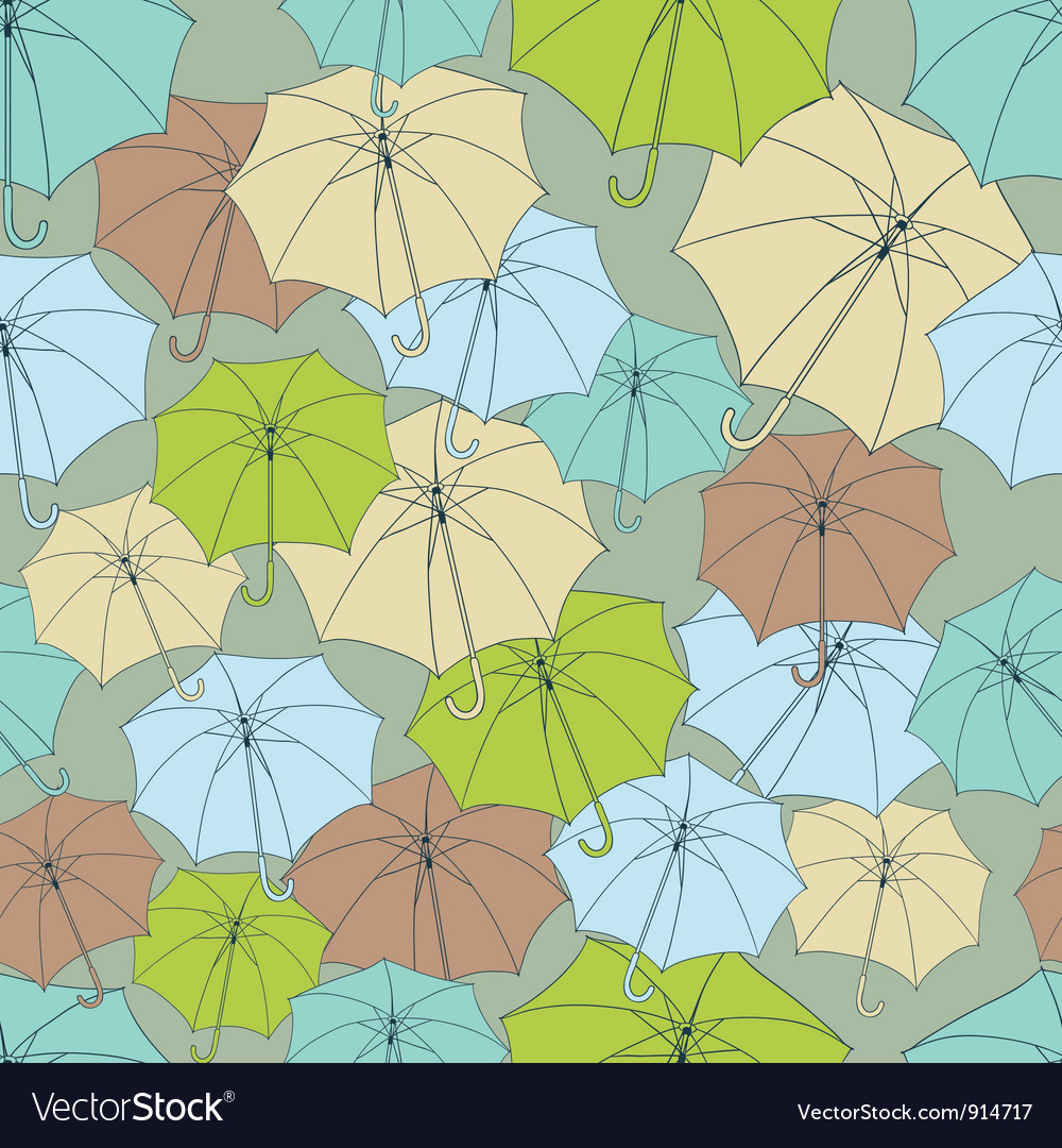 Seamless pattern with cute umbrellas Royalty Free Vector