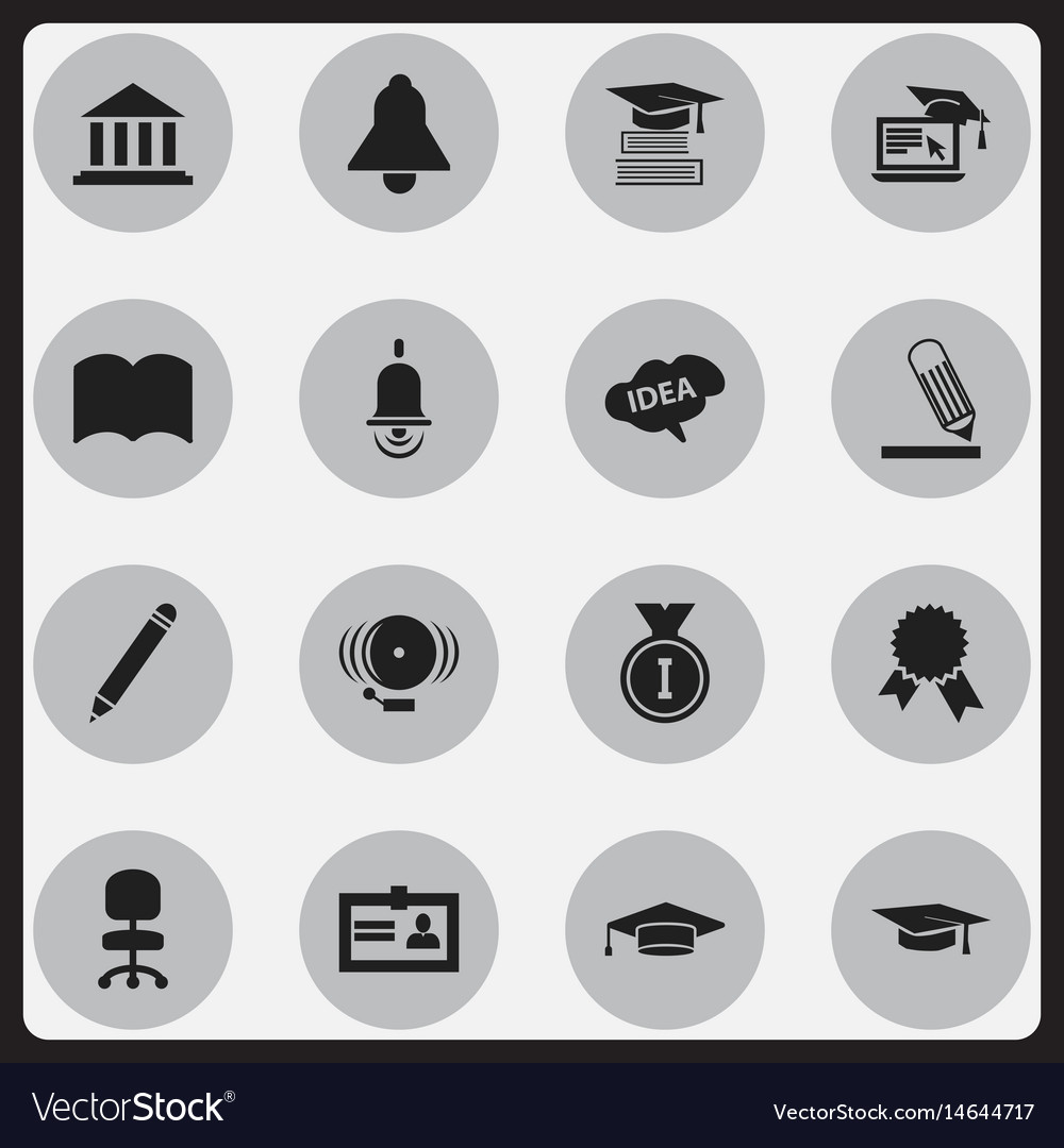Set 16 editable education icons includes Vector Image