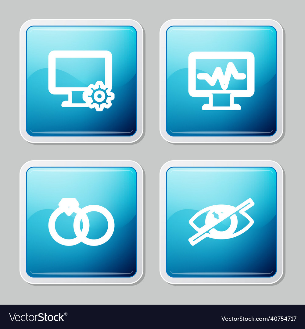 Set line computer monitor and gear monitor Vector Image Set line computer monitor and gear monitor Vector Image