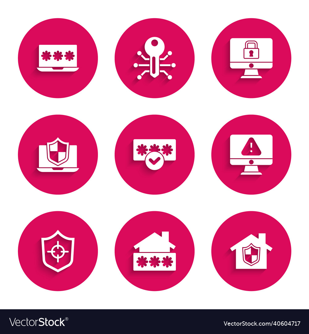 Set Password Protection House With Password Vector Image