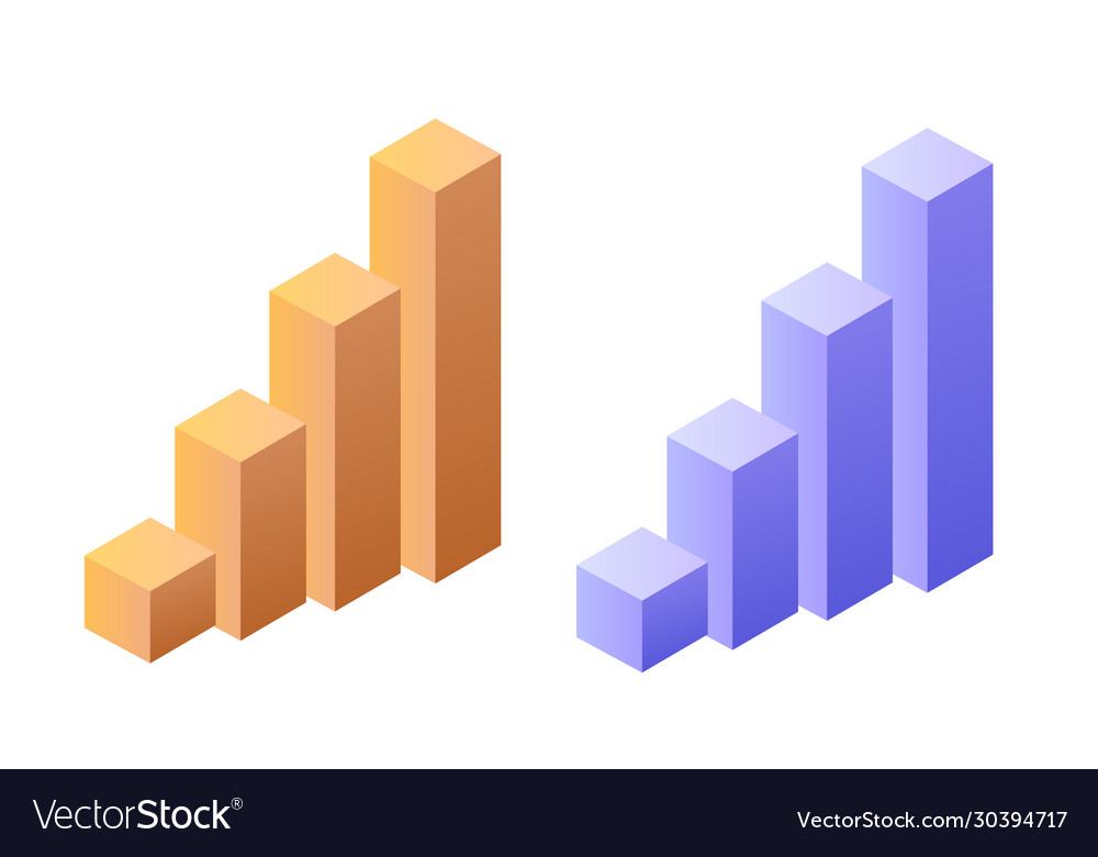 Statistics graph chat isometric object Royalty Free Vector