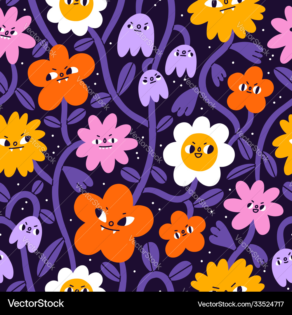 Wicked evil and vile halloween garden Royalty Free Vector