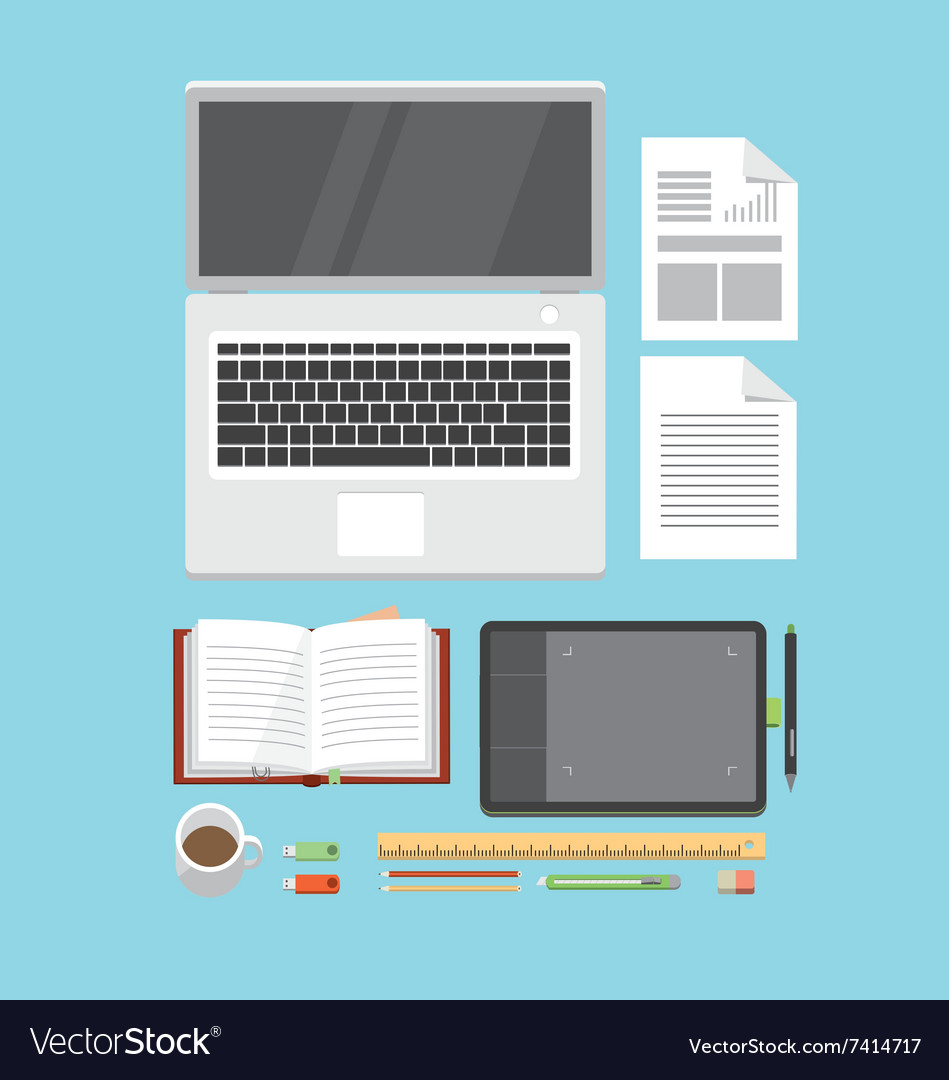 Workspace elements Royalty Free Vector Image - VectorStock
