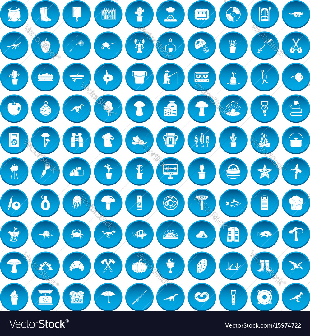 100 hobby icons set blue Royalty Free Vector Image 100 hobby icons set blue Royalty Free Vector Image