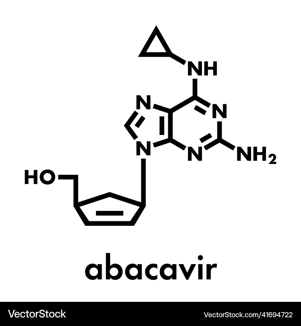 Abacavir abc reverse transcriptase inhibitor drug Vector Image