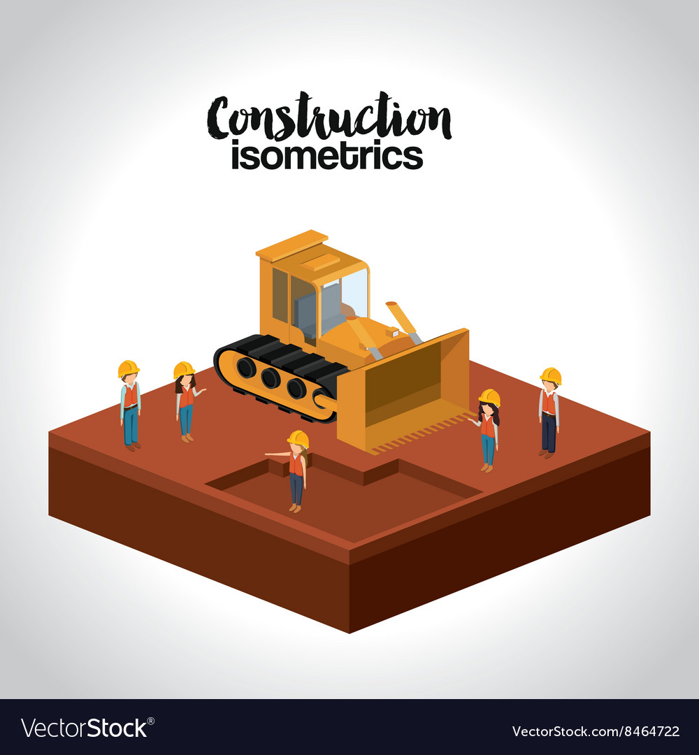 Construction isometrics design Royalty Free Vector Image
