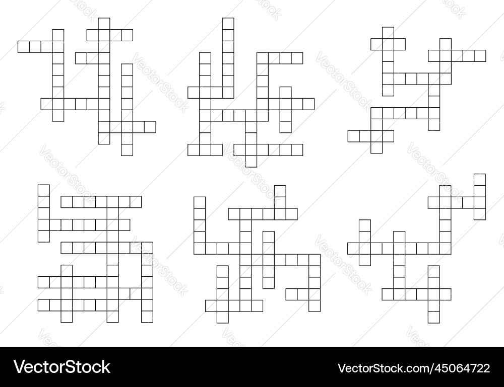 Crossword game grid or word puzzle template Vector Image