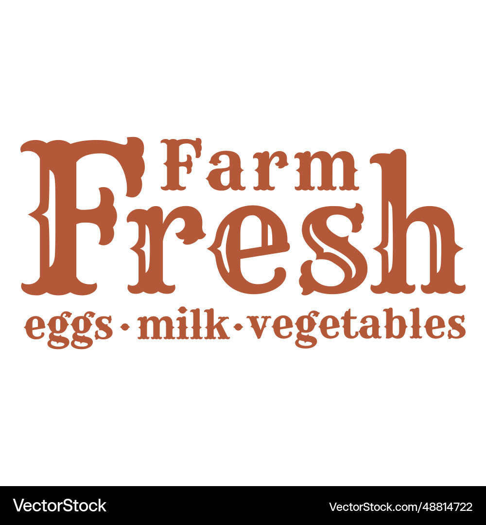 Farm fresh sign filled stroke Royalty Free Vector Image