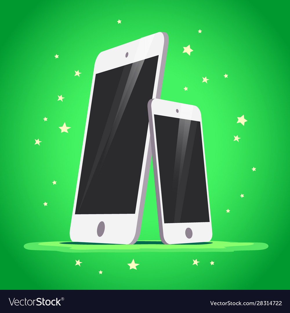 Flat smartphone and tablet isolated cartoon Vector Image