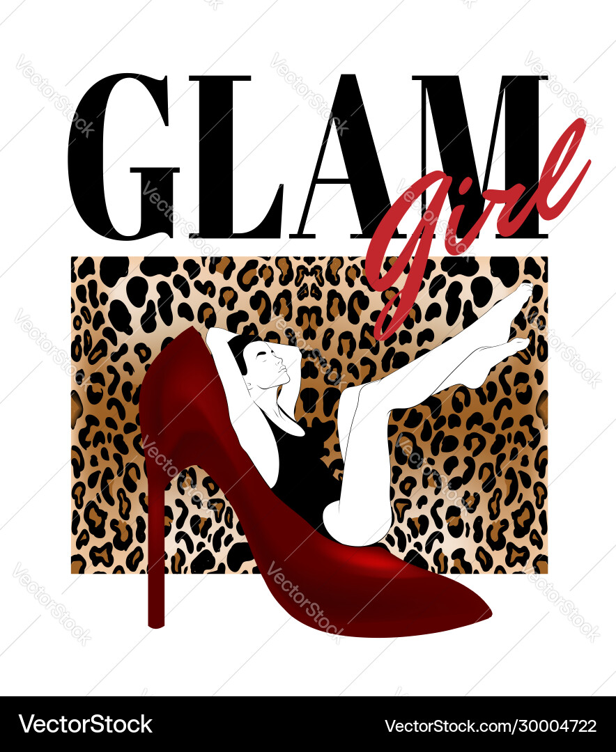 Glam girl hand drawn Royalty Free Vector Image