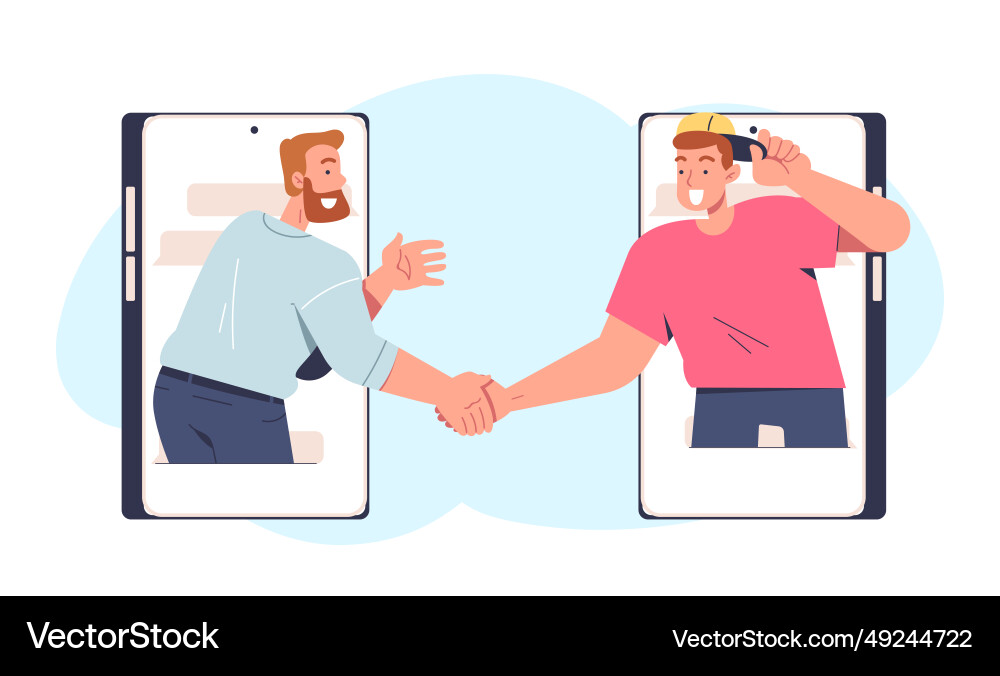 Greeting friends on smartphone concept Royalty Free Vector