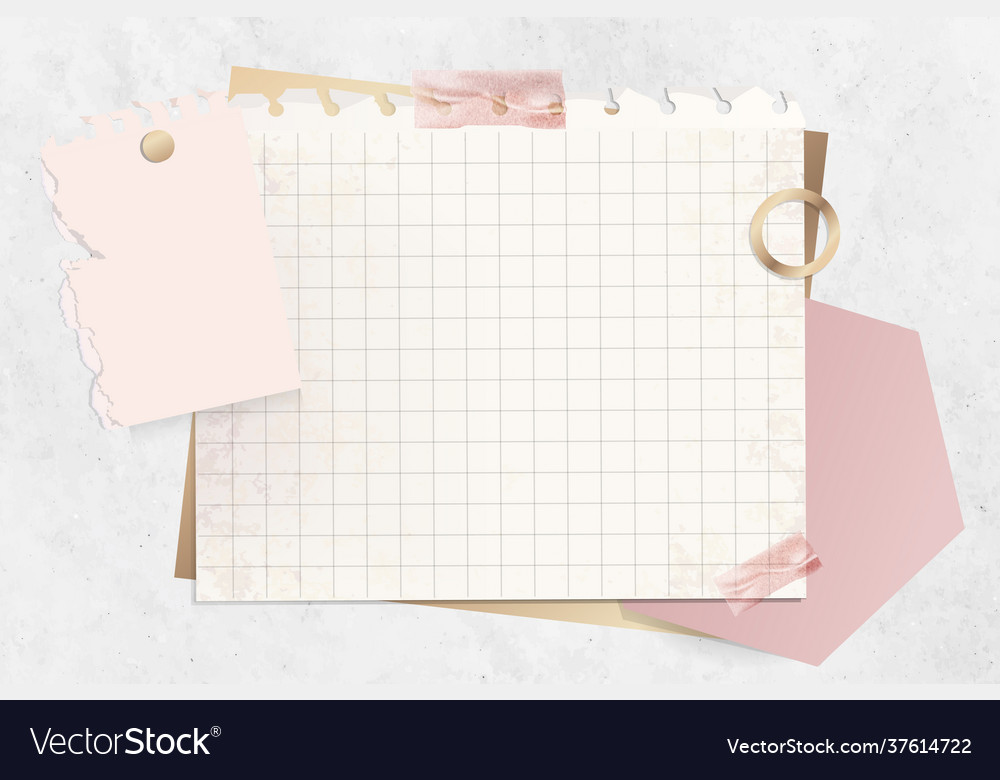 Grid paper note template Royalty Free Vector Image