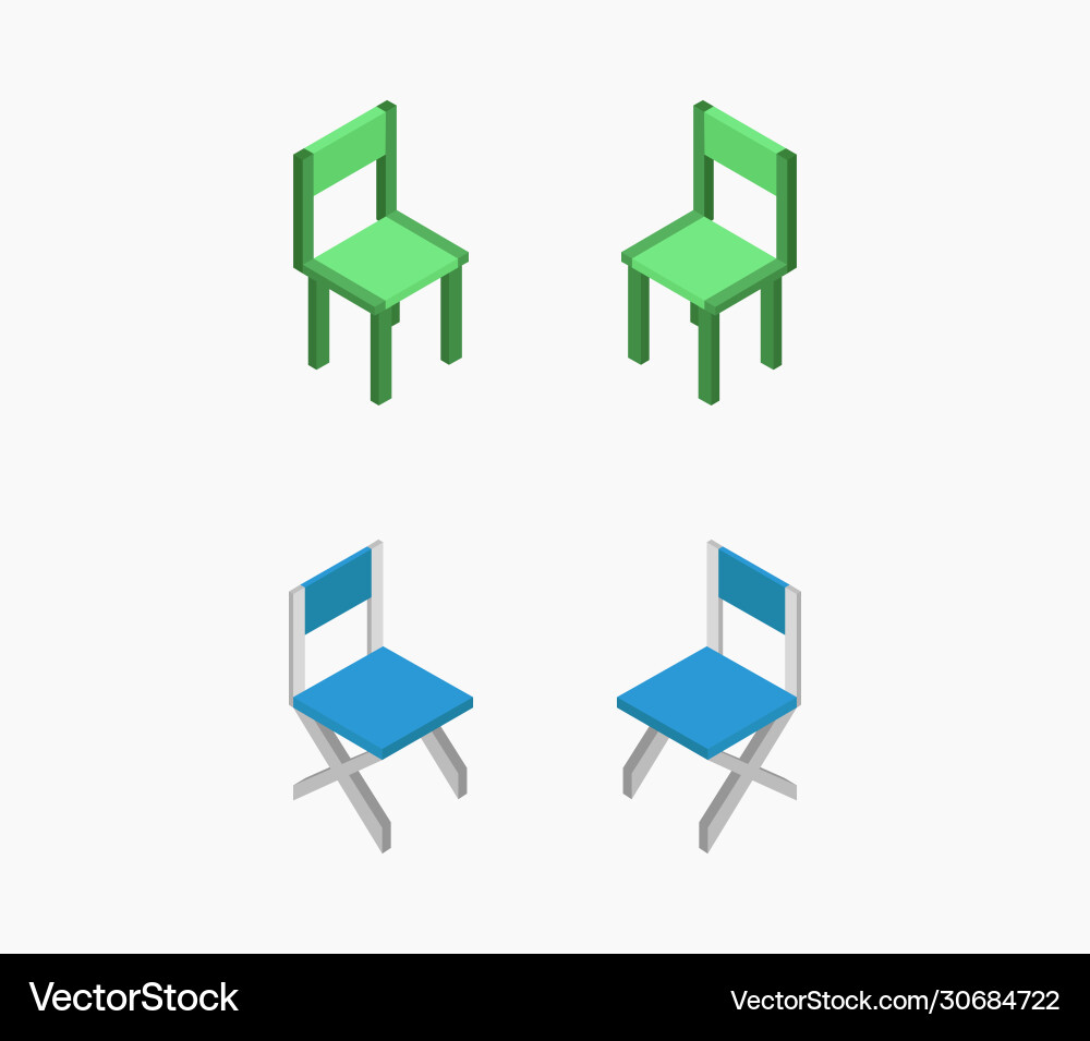 Isometric chair icon in on white background Vector Image