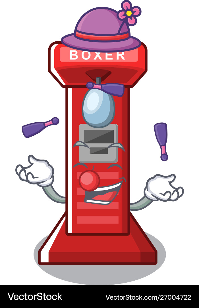 Juggling boxing game machine in cartoon shape Vector Image
