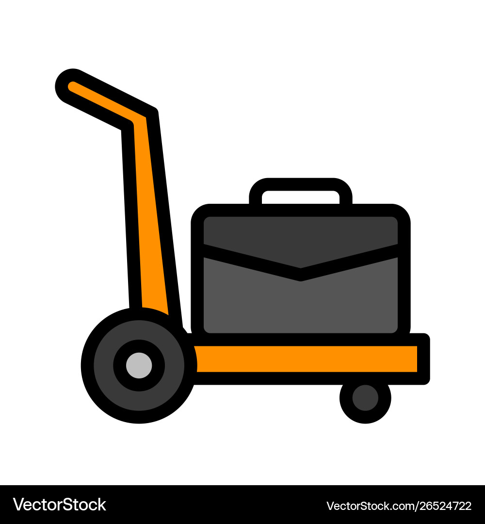 Luggage trolley baggage filled style icon Vector Image