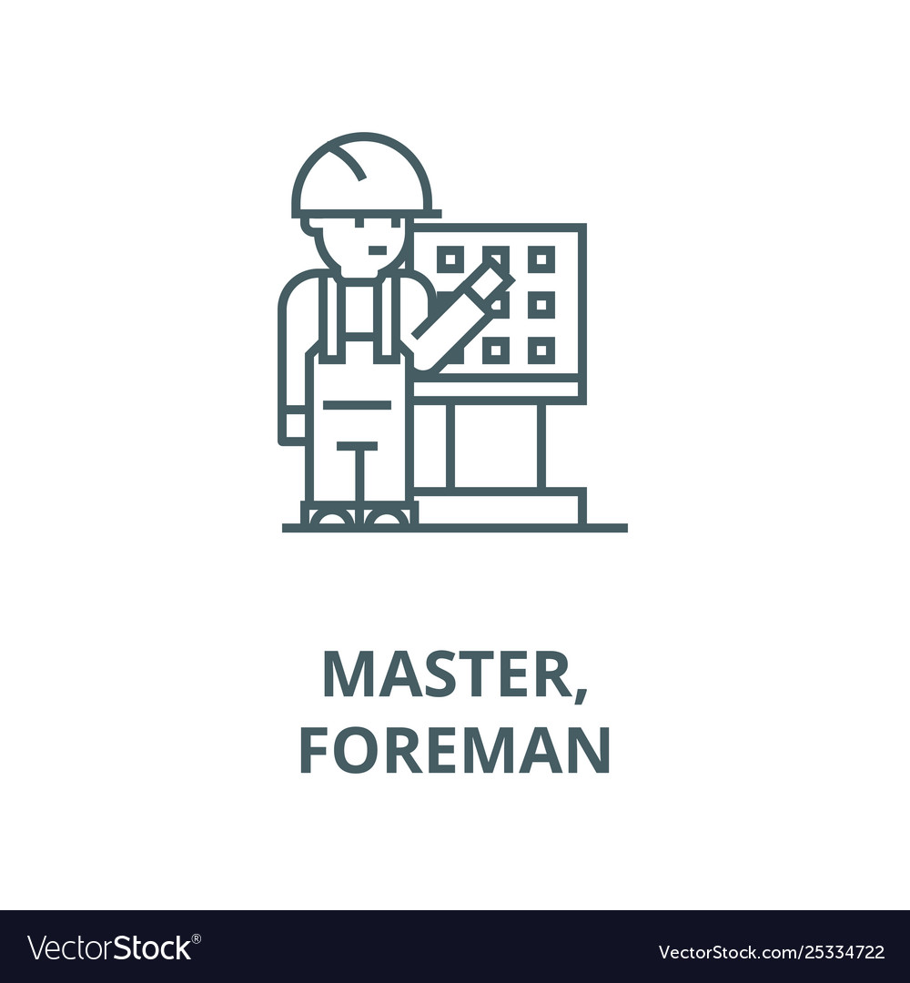 Masterforemanengineer with machine line Royalty Free Vector