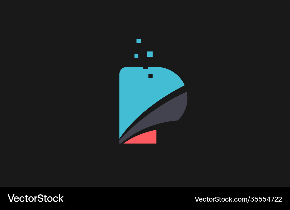 P alphabet letter logo icon with dots creative Vector Image