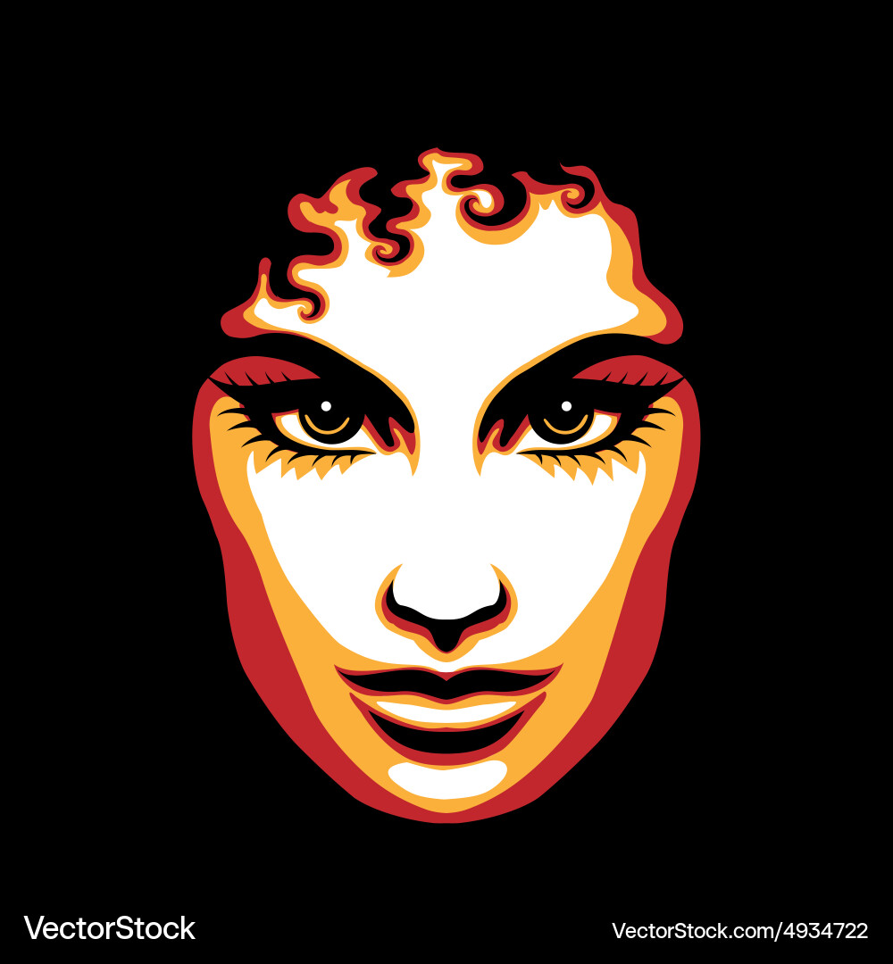 Poster style woman face Royalty Free Vector Image