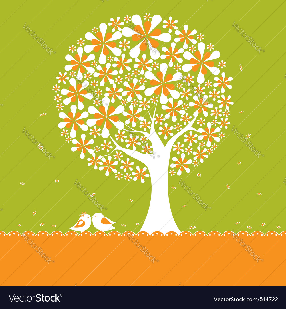 Springtime tree Royalty Free Vector Image - VectorStock