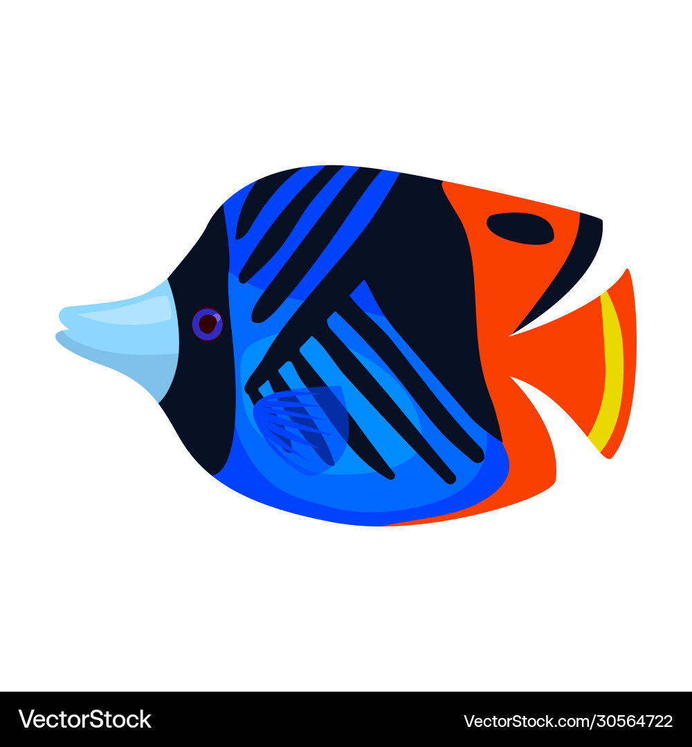Tropical fish iconcartoon icon Royalty Free Vector Image