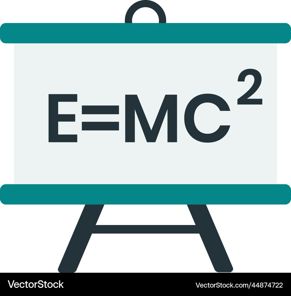 White board with scientific equations in minimal Vector Image